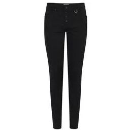 Röhrenjeans Pulz Jeans "Rhrenjeans PZAnna" Gr. 26, N-Gr, schwarz (schwarz denim) Damen Jeans