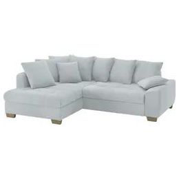 Ecksofa Inosign "Nikita II, L-Form" Sofas Gr. B/H/T: 243cm x 88cm x 190cm, Soft clean, Ottomane links, Ausführung, grau (novaclean avanti 3 silber) mit Kaltschaumpolsterung, wahlweise Bett und Bettkasten