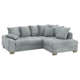 Ecksofa MR. COUCH "Nikita II, L-Form", grau (hellgrau), B:243cm H:88cm T:190cm, Dolce (100% Polyester), Sofas, Wahlweise mit Kaltschaum, EasyBett, Bettkasten