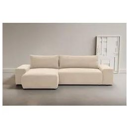 Ecksofa Inosign "Amsterdam" Sofas Gr. B/H/T: 300cm x 76cm x 150cm, Cord, Ottomane links, Ottomane links, beige (natur) Design Ecksofa mit hohem Komfort, Schlaffunktion & Bettkasten