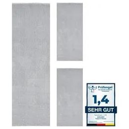 Bettumrandung ANDIAMO "Arezzo" Gr. B/L (Brücke): 60cm x 110cm (2 St.) B/L (Läufer): 80cm x 200cm (), rechteckig, grau Uni Farben, weicher Flor, waschbar, ideal im Wohnzimmer & Schlafzimmer