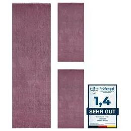 Bettumrandung ANDIAMO "Arezzo" Gr. B/L (Brücke): 60cm x 110cm (2 St.) B/L (Läufer): 80cm x 200cm (), rechteckig, lila (lavendel) Uni Farben, weicher Flor, waschbar, ideal im Wohnzimmer & Schlafzimmer