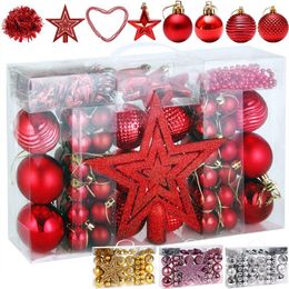 Deuba Weihnachtsbaumkugeln Christbaumschmuck Kugeln 66 tlg 3-6cm rosa