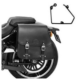 Satteltasche + Halter passend für Chopper / Custombikes 1200 95-99 links 28l Craftride