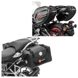 Set: Motorrad Satteltaschen wd. RB25 mit Rollverschluss Bagtecs mit Seitentaschen CRB 40-60 Liter Volumen Softshell