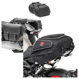 Set: Motorrad Satteltaschen rechts und links Kentucky 30Ltr Chopper sw Craftride mit Hecktasche X50 hinten 50Ltr sw