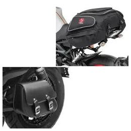 Set: Schwingentasche passend für Cruiser und Chopper Satteltasche Dayton Craftride mit Motorrad Hecktasche X50 hinten 50Ltr sw