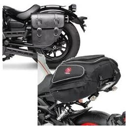 Set: Motorrad Satteltasche links Texas 10Ltr passend für Chopper sw Craftride mit Motorrad Hecktasche X50 hinten 50Ltr sw