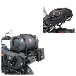 Set: Satteltaschen mit Hecktasche RB25 + XF40 Drybag 90 Liter + Hecktasche X50 Gepäcktasche hinten 50Ltr in schwarz