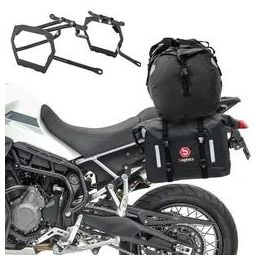 Satteltaschen Set WP8 passend für Triumph Tiger 900 / GT / Rally 20-24 mit Hecktasche und Kofferträger Bagtecs DPLM1