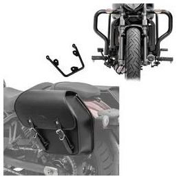 Set: Satteltasche mit Halter passend für Kawasaki Vulcan S / Cafe 15-24 Fargo 13l links Seitentasche Craftride + Sturzbügel passend für Kawasaki Vulcan S / Cafe 15-24 Motor Schutzbügel Craftride