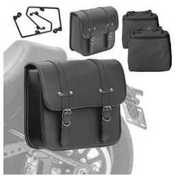 Set 2x Satteltasche + Halter passend für Chopper / Custombikes 1200 Roadster 04-08 Craftride RNO-P