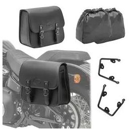 Set 2x Satteltasche + Halter passend für Chopper / Custombikes 1200 T Superlow 14-15 Craftride LAR-P