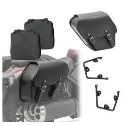 Set 2x Satteltasche + Halter passend für Chopper / Custombikes 1200 Roadster 04-08 Craftride FRG-P