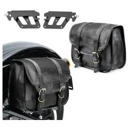 Set 2x Satteltaschen mit Halter QL passend für Honda Rebel 500 CMX 17-24 Craftride SV1-schwarz links-rechts