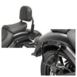 Set: Sissy Bar XS3 passend für Kawasaki Vulcan S / Café 15-24 schwarz Craftride + Satteltaschenhalter passend für Kawasaki Vulcan S / Café 15-24 rechts Satteltaschen Abstandshalter Craftride