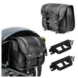 Set 2x Satteltaschen mit Halter QL passend für Chopper / Custombikes 91-17 Craftride SV1-schwarz links-rechts