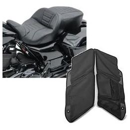 Set: Sitzbank passend für Harley Davidson Street Glide Special 15-23 Craftride TG3 in schwarz + Seitenkoffer Organizer WL passend für Harley Davidson Street Glide Special 15-23 Satteltaschen Innenwand Craftride schwarz