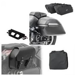 Set: Set Seitenkoffer + Innentaschen passend für Kawasaki Vulcan S/ Café Craftride K3 + Satteltasche passend für Kawasaki Vulcan S/ Café 15-24 mit Halter abnehmbar rechts Fargo 13l Craftride