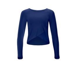 WINSHAPE Langarmshirt »Cropped Functional Light and Soft« Overlap-Applikation dark blue M M Cropped Long Sleeve Top Overlap-Applikation