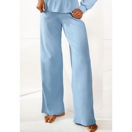 Lascana Sweathose mit ausgestelltem Bein, Loungewear hellblau 36/38 - N-Gr N-Gr 36/38 Weite Hose mit elastischen Bund und weitem Bein
