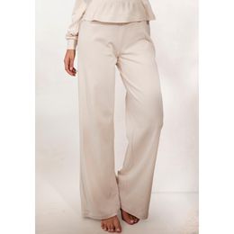 Lascana Sweathose mit ausgestelltem Bein, Loungewear creme 32/34 - N-Gr N-Gr 32/34 Weite Hose mit elastischen Bund und weitem Bein