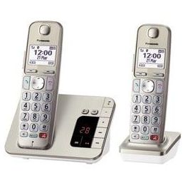 Panasonic Schnurloses Telefon KX-TGE262GN champagner - Blockieren von 1.000 Rufnummern & Extra lauter Hörer