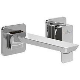 Villeroy & Boch Villeroy und Boch Subway 3.0 Zweiloch-Einhebelwaschtischmischer TVW11200700061 fester Auslauf, ohne Ablaufgarnitur, Wandmontage, chrom