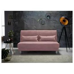 Schlafsofa Inosign "Gina" Sofas Gr. B/H/T: 160cm x 86cm x 195cm, Chenille, rosa (flamingo) mit einem Handgriff vom Sofa zum Bett