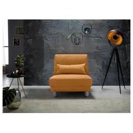 Schlafsofa Inosign "Gina" Sofas Gr. B/H/T: 80cm x 86cm x 195cm, Chenille, orange (mango) mit einem Handgriff vom Sofa zum Bett