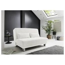 Schlafsofa Inosign "Gina" Sofas Gr. B/H/T: 140cm x 86cm x 195cm, Cord, weiß mit einem Handgriff vom Sofa zum Bett