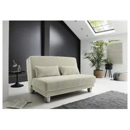 Schlafsofa Inosign "Gina" Sofas Gr. B/H/T: 80cm x 86cm x 195cm, Cord, beige (ecru) mit einem Handgriff vom Sofa zum Bett