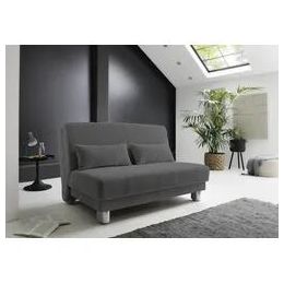 Schlafsofa Inosign "Gina" Sofas Gr. B/H/T: 120cm x 86cm x 195cm, Cord, grau (anthrazit) mit einem Handgriff vom Sofa zum Bett