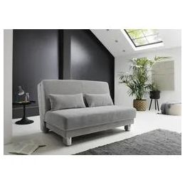 Schlafsofa Inosign "Gina" Sofas Gr. B/H/T: 80cm x 86cm x 195cm, Cord, grau mit einem Handgriff vom Sofa zum Bett