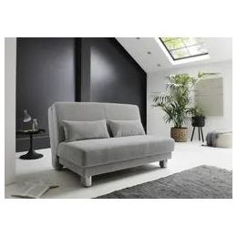 Schlafsofa Inosign "Gina" Sofas Gr. B/H/T: 140cm x 86cm x 195cm, Cord, grau mit einem Handgriff vom Sofa zum Bett