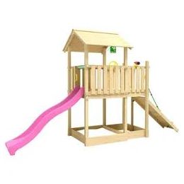 Spielturm Jungle Gym "Drift" Spieltürme pink (fuchsia) Kinder Spielanlage inklusive Rutsche mit Wasseranschluss