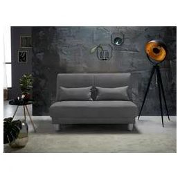 Schlafsofa Inosign "Gina" Sofas Gr. B/H/T: 120cm x 86cm x 195cm, Chenille, grau (ash) mit einem Handgriff vom Sofa zum Bett