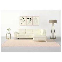 Sit & More Ecksofa SIT & MORE "Cabrio L-Form, B: 274 cm, mit Sitztiefen-, Arm- & Kopfteilverstellung", weiß (altweiß), B:274cm H:87cm T:230cm, Sofas, 3 Nierenkissen, Federkern, optional Bettfunktion und Stauraum