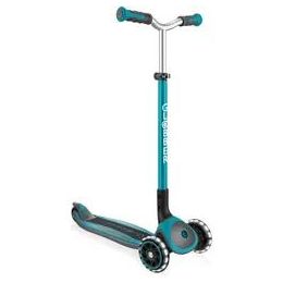 Dreiradscooter Globber "MASTER LIGHTS, mit Leuchtrollen", blau (türkis), Scooter