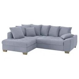 Ecksofa Inosign "Nikita II, L-Form" Sofas Gr. B/H/T: 240cm x 86cm x 190cm, Microfaser, Ottomane links, Ausführung / Funktion, blau Wahlweise mit Kaltschaum, EasyBett, Bettkasten