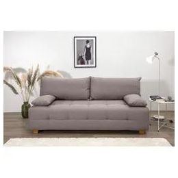 Schlafsofa Collection AB Sofas Gr. B/H/T: 196cm x 45cm x 96cm, Struktur, braun (cappucino) Schlafsofa,Bettkasten,Bonellfederkern,Rückenkissen,Armlehnenkissen