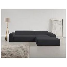 Ecksofa Inosign "Zeus-XL" Sofas Gr. B/H/T: 311cm x 70cm x 210cm, Cord, Ottomane rechts, Ottomane rechts, grau (anthrazit) Curvy Trend Garnitur mit urbaner Optik