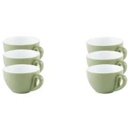 Tasse APS "6er Set Kaffeetassen -SNUG-" Trinkgefäße Gr. Ø 9,5cm x 6cm, 200 ml, 6 tlg., grün für Heißgetränke aller Art geeignet