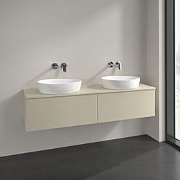 Villeroy & Boch Villeroy und Boch Antao Waschtisch-Unterschrank K39050HJ 160x36x50cm, Hahnlochbohrung, Waschbeckenplattenfarbe Lack, silk grey matt lacquer