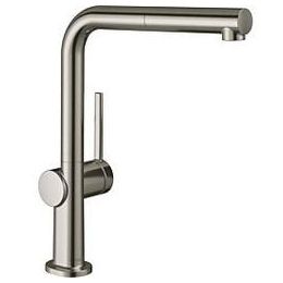 hansGrohe Talis Spültisch-Einhebelmischer 72860800 ND, mit Ausziehauslauf, 1jet, edelstahl-optik