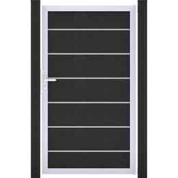 GroJa Einzeltor Solid Grande Premium Steckzaun Anthrazitgrau, 100 cm, Silber EV1