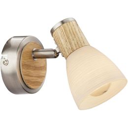 etc-shop - Wand Spot Lampe fernbedienung Holz Glas Strahler Leuchte dimmbar im Set inkl. rgb led Leuchtmittel