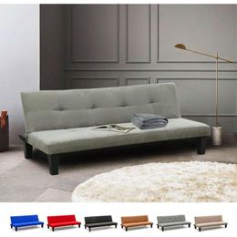 MODUS SOFÀ 2- Sitzer Mikrofasersofa Klappsofa Schlafsofa mit Onyx-Füßen für Wohn- und Gästezimmer Farbe: Grau