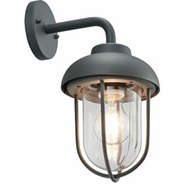 etc-shop - Außen Wand Leuchte alu Strahler anthrazit Garten Beleuchtung Terrassen Balkon Lampe Glas