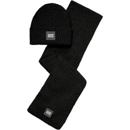 UGG Australia Strickmütze UGG "W CHUNKY RIB KNIT SET" schwarz Damen Mützen